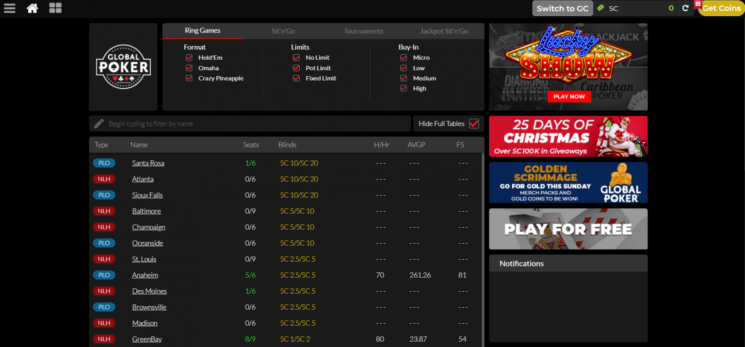 A Complete Review of Global Poker - Legal USA Poker